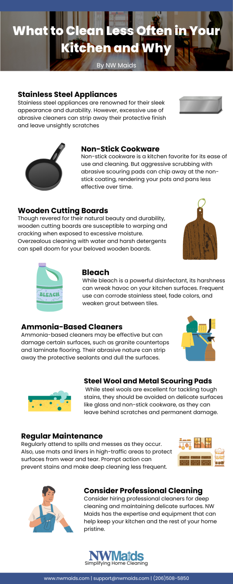 What to Clean Less Often in Your Kitchen and Why | NW Maids