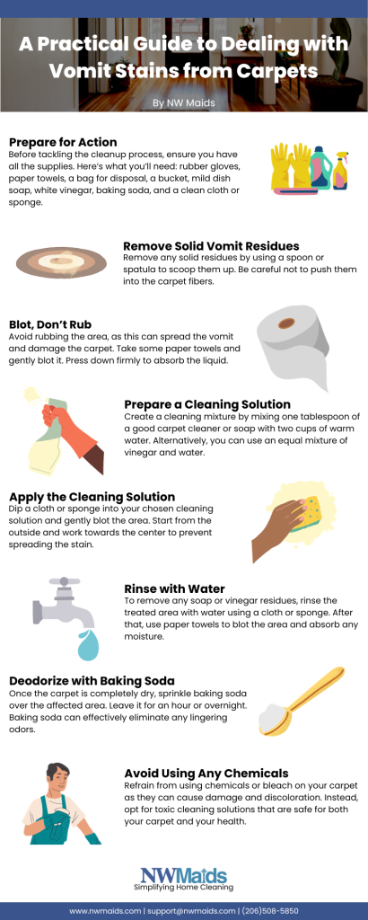 Guide to Dealing with Vomit Stains from Carpets | NW Maids