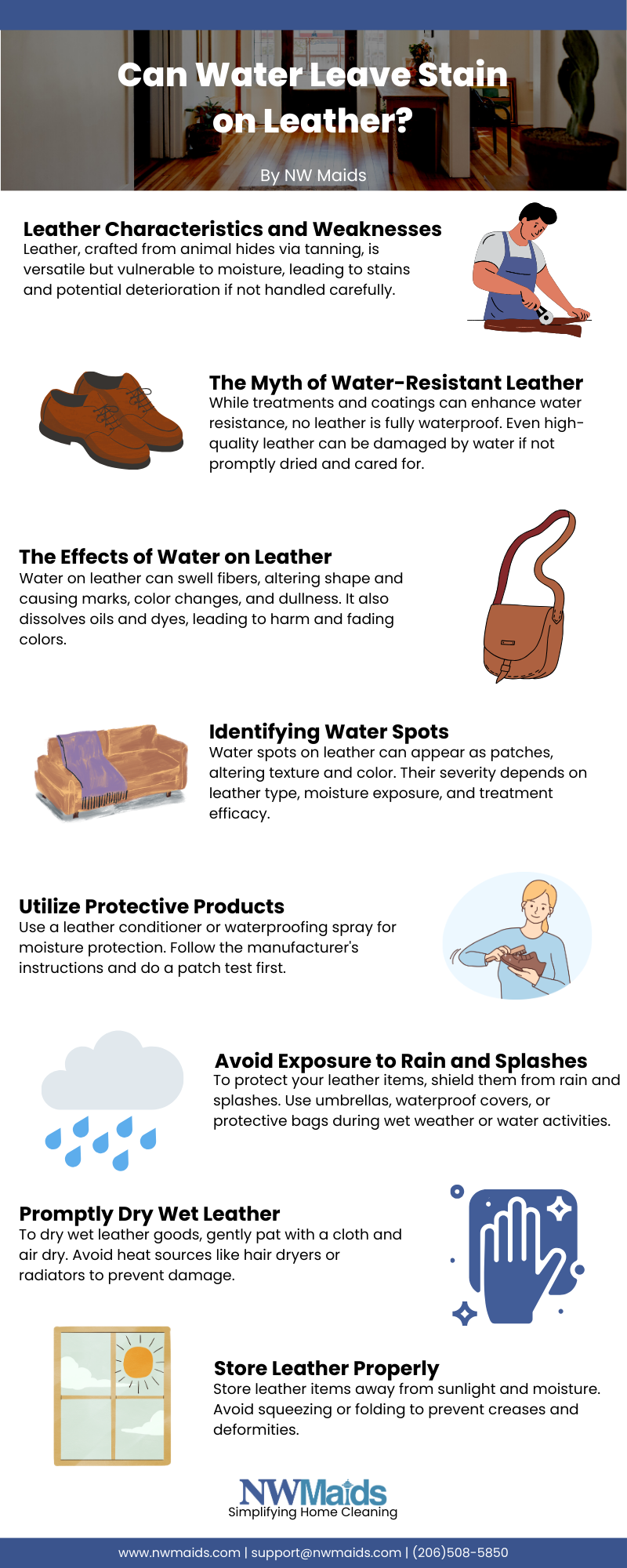 Can Water Leave Stain on Leather? | NW Maids