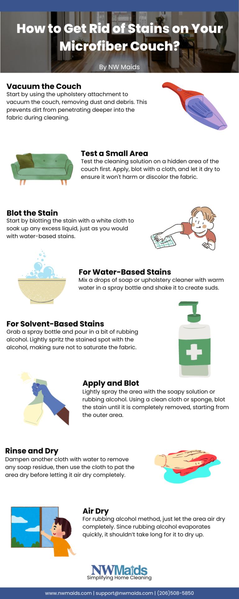 How to Get Rid of Stains on Your Microfiber Couch? | NW Maids